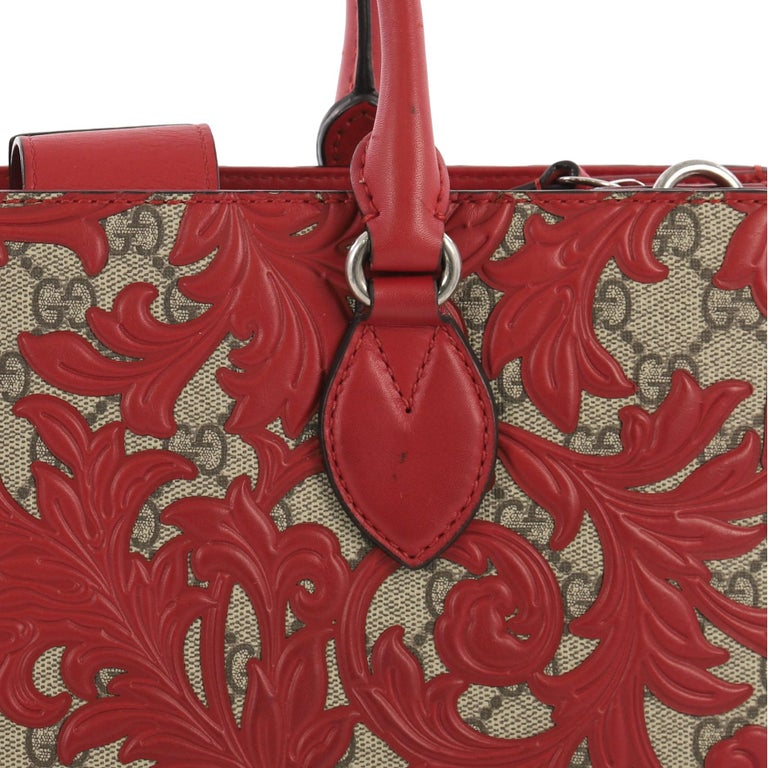 Gucci Convertible Gusset Tote Arabesque GG Coated Canvas Medium at 1stDibs