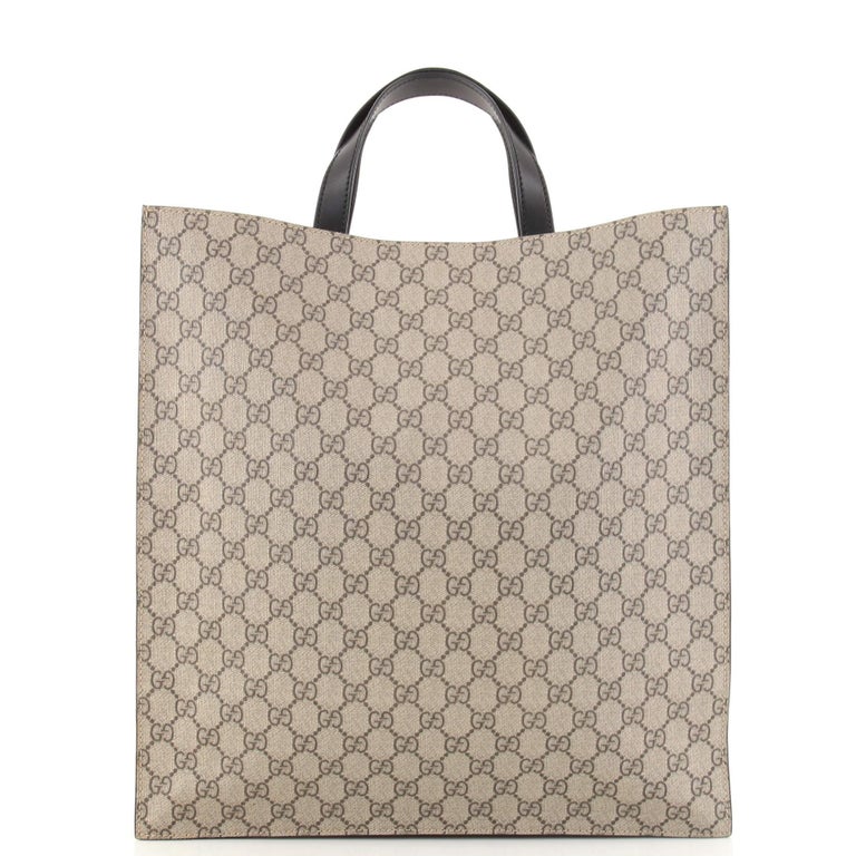 Gucci Convertible Soft Open Tote GG Coated Canvas Tall For Sale at 1stDibs