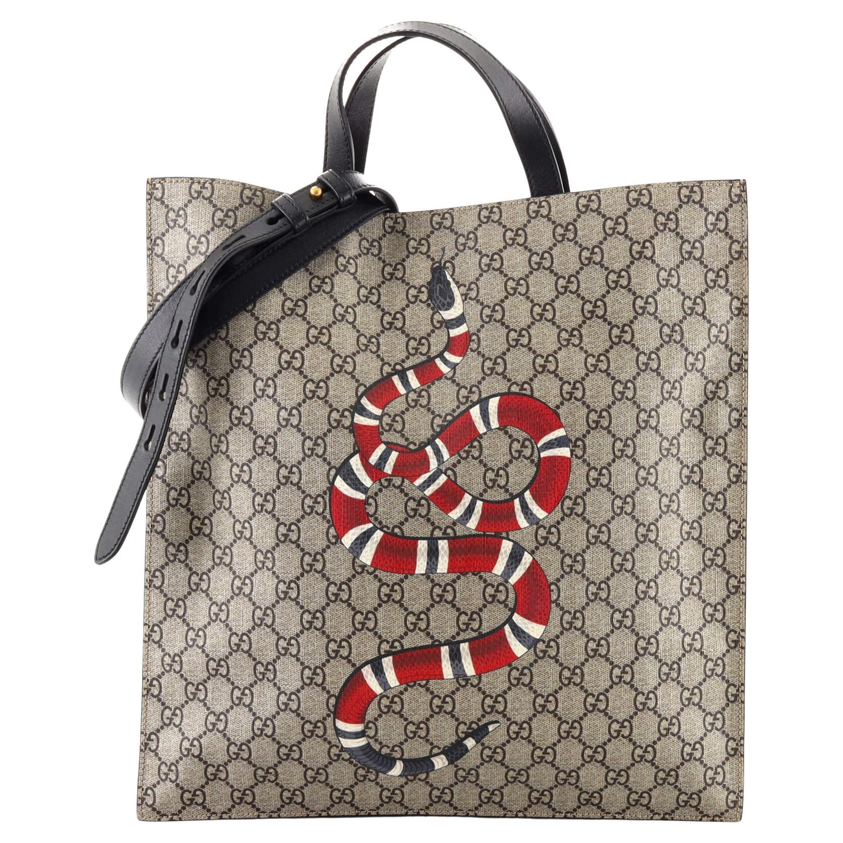 Gucci Blue with Multi Coloured Floral Printed Canvas Tote Bag at ...