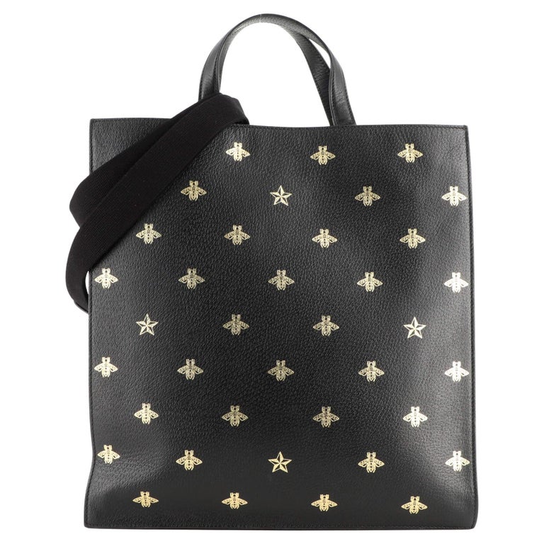 Gucci Convertible Soft Open Tote Printed Leather Tall For Sale at 1stDibs