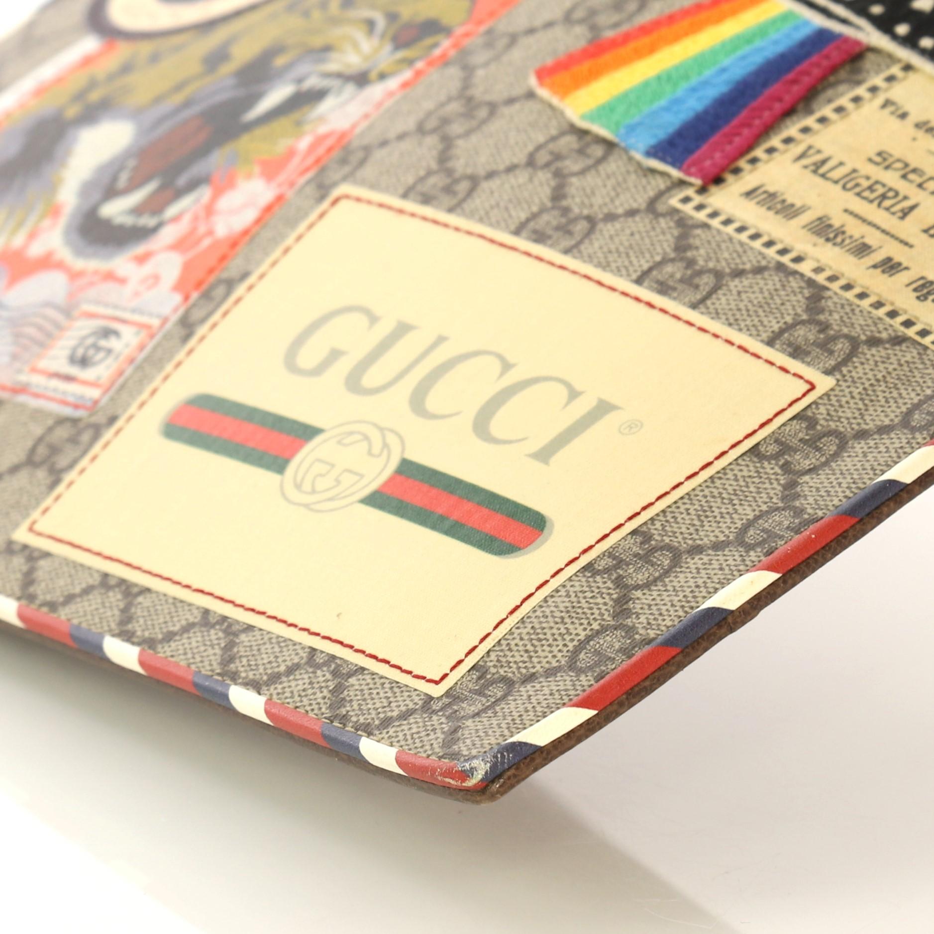 Gucci Courrier Pouch GG Coated Canvas with Applique at 1stDibs