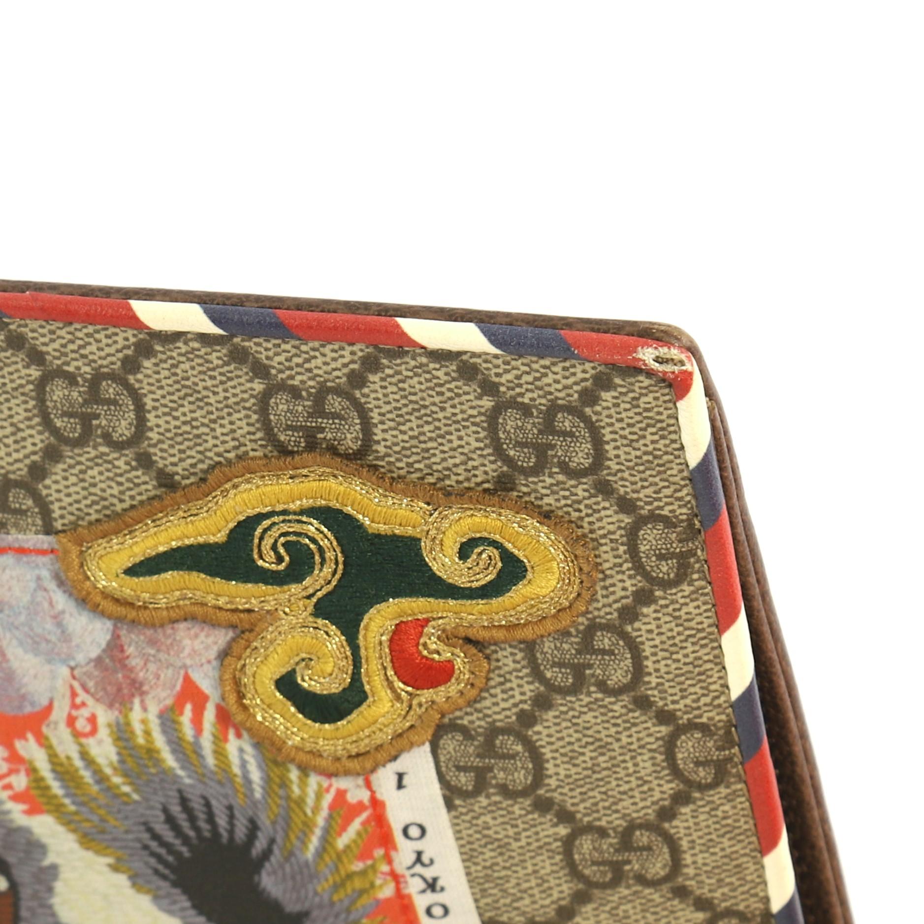 Gucci Courrier Pouch GG Coated Canvas with Applique at 1stDibs