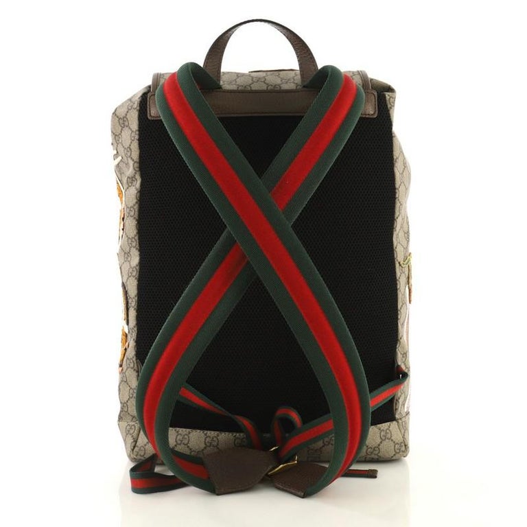Gucci Courrier Soft Backpack GG Coated Canvas with Applique Large at ...