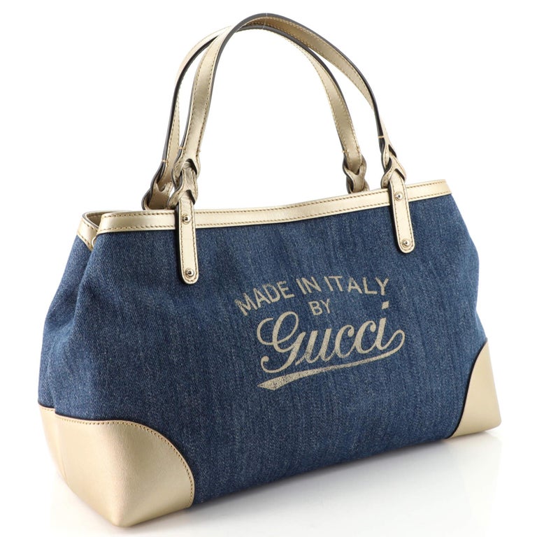 Gucci Craft Tote Denim Medium For Sale at 1stDibs