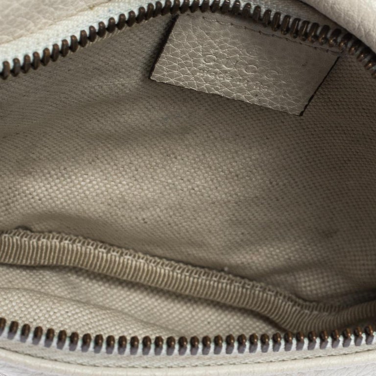 Gucci Cream Leather Logo Belt Bag at 1stDibs