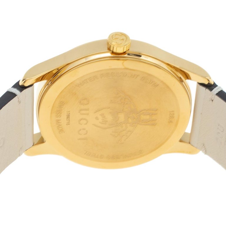 Gucci Cream Yellow Gold Tone Leather G-Timeless Women's Wristwatch 38 ...
