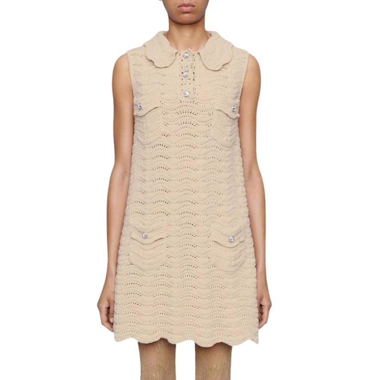 Gucci Crochet-knit Cotton Dress Small For Sale at 1stDibs | gucci ...