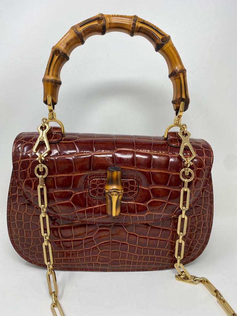 Gucci Crocodile Bamboo Bag at 1stDibs | gucci crocodile tote bag with ...