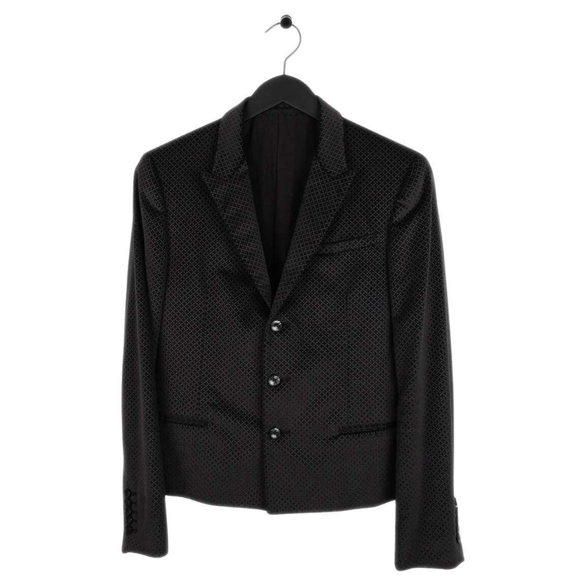 Gucci Cropped Velour Blazer Men Jacket Size 46F (S/M) For Sale at 1stDibs