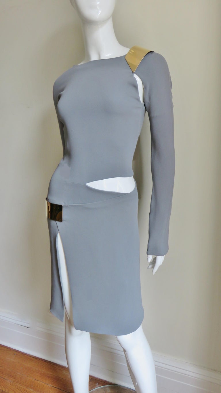 Gucci Silk Dress with Hardware and Cut outs For Sale at 1stDibs | gucci ...