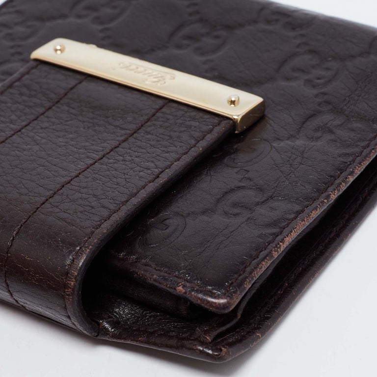 Gucci Dark Brown Guccissima Leather French Wallet For Sale At 1stdibs