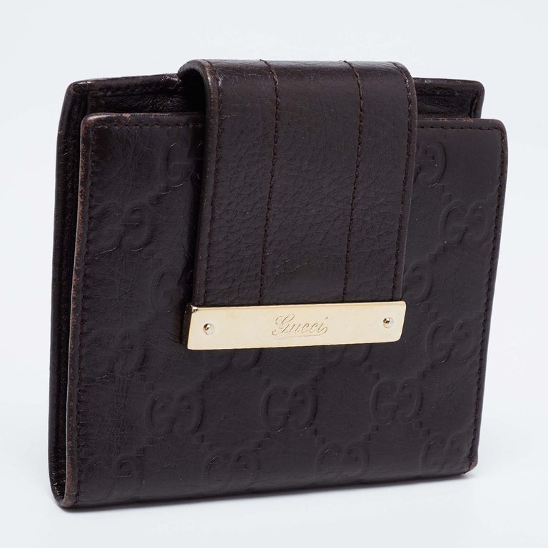 Gucci Dark Brown Guccissima Leather French Wallet For Sale at 1stDibs