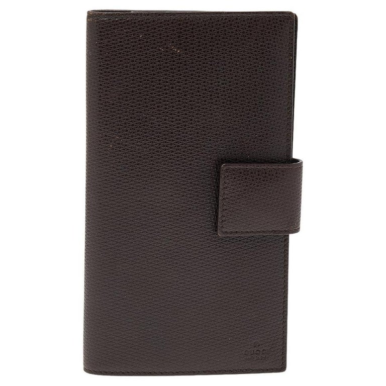 Gucci Dark Brown Leather Long Wallet at 1stDibs