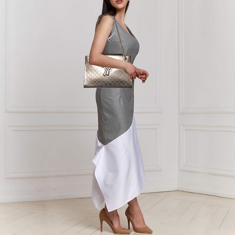 Gucci Dark Olive Guccissima Patent Leather Large Emily Chain Shoulder ...