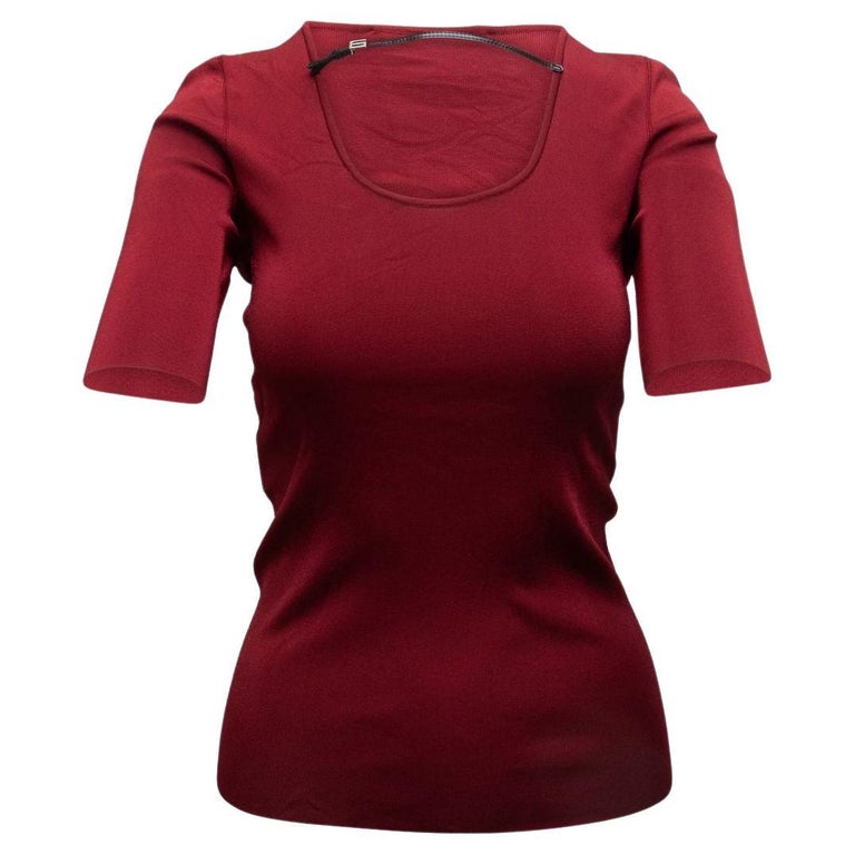 Gucci Dark Red Short Sleeve Top For Sale at 1stDibs