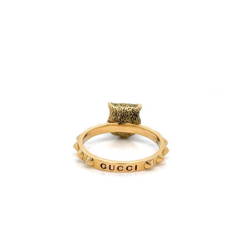 Gucci Diamond Feline Gold Ring For Sale at 1stDibs