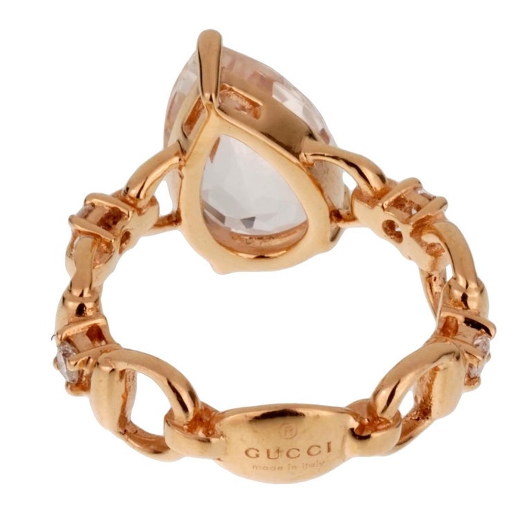 Gucci Diamond Topaz Rose Gold Cocktail Ring For Sale at 1stDibs | gucci ...