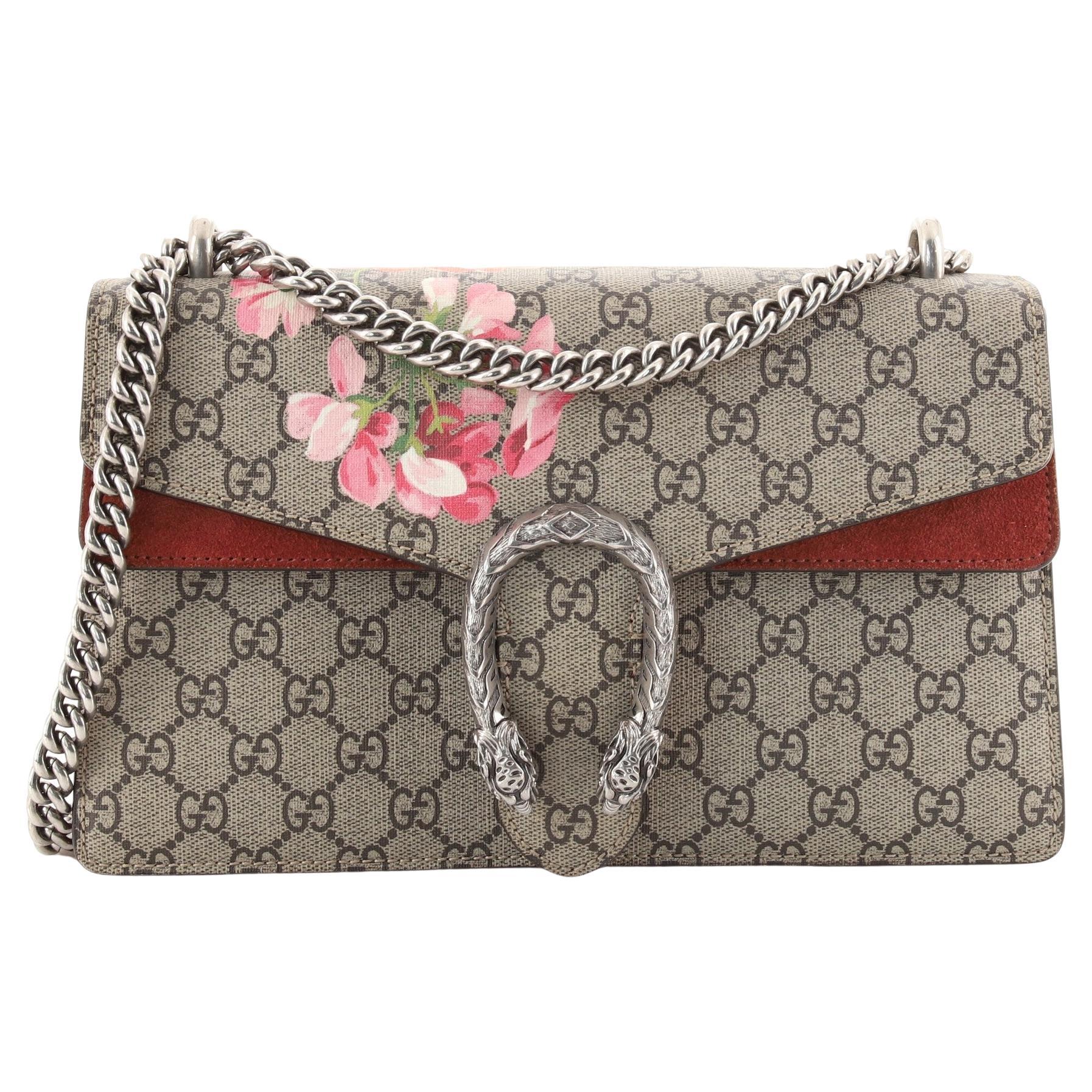 Gucci Vintage Navy Monogram Printed Bag w/ Leather and GHW at 1stDibs ...