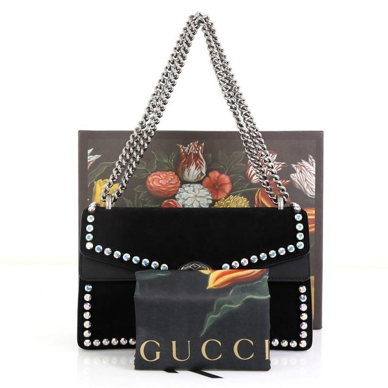Gucci Dionysus Bag Crystal Embellished Suede Small at 1stDibs
