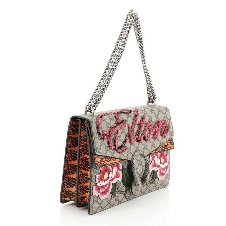 Gucci Dionysus Bag Embroidered GG Coated Canvas with Python Medium at ...