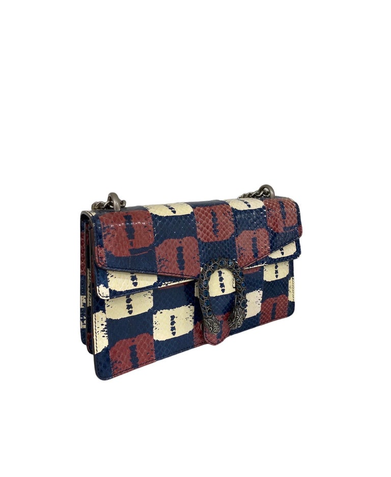 Gucci Dionysus Bag Blu And Red Leather Shoulder Bag For Sale at 1stDibs
