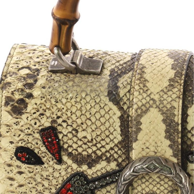 Gucci Dionysus Bamboo Top Handle Bag Embroidered Python Medium at 1stDibs