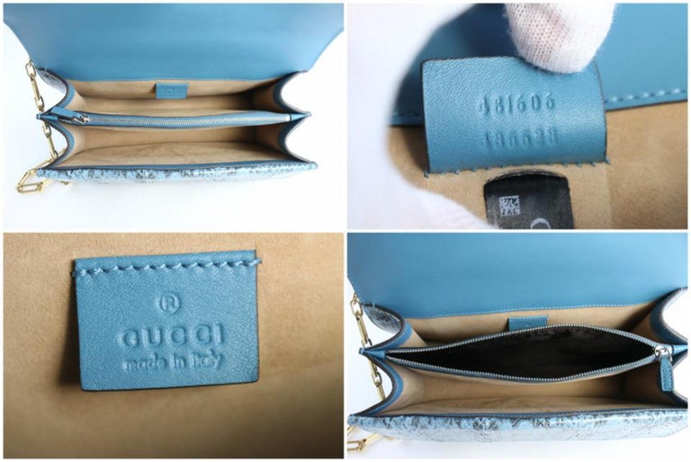 Gucci Dionysus Blind Flap 11gz0828 Blue Snakeskin Leather Cross Body ...