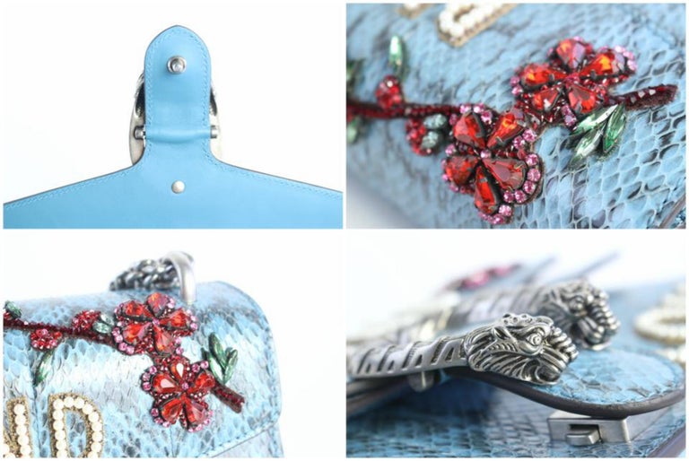 Gucci Dionysus Blind Flap 11gz0828 Blue Snakeskin Leather Cross Body ...