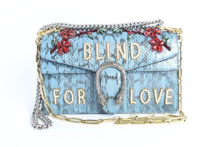 Gucci Dionysus Blind Flap 11gz0828 Blue Snakeskin Leather Cross Body ...