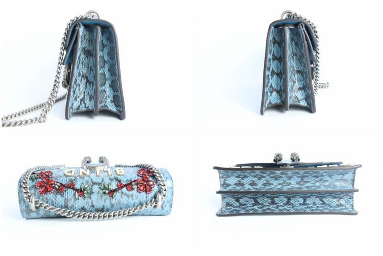 Gucci Dionysus Blind Flap 11gz0828 Blue Snakeskin Leather Cross Body ...