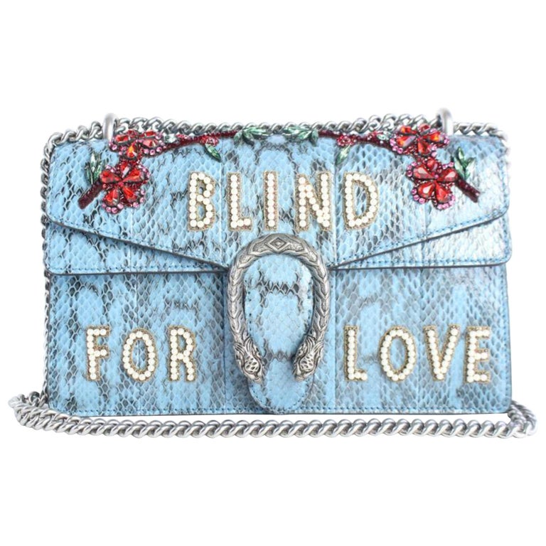 Gucci Dionysus Blind Flap 11gz0828 Blue Snakeskin Leather Cross Body ...