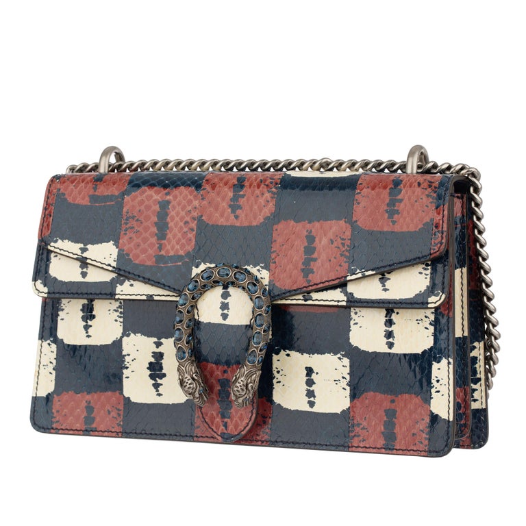 Gucci Dionysus Blue, Red and White Python Shoulder Bag For Sale at 1stDibs