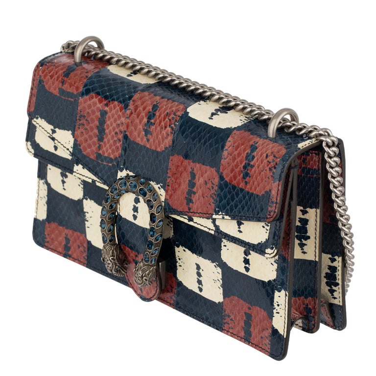 Gucci Dionysus Blue, Red and White Python Shoulder Bag For Sale at 1stDibs