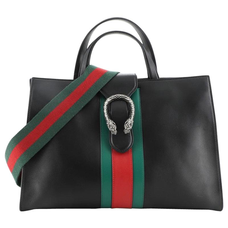 Gucci Vintage Cut Out Handle Bag Canvas with Leather Medium at 1stDibs