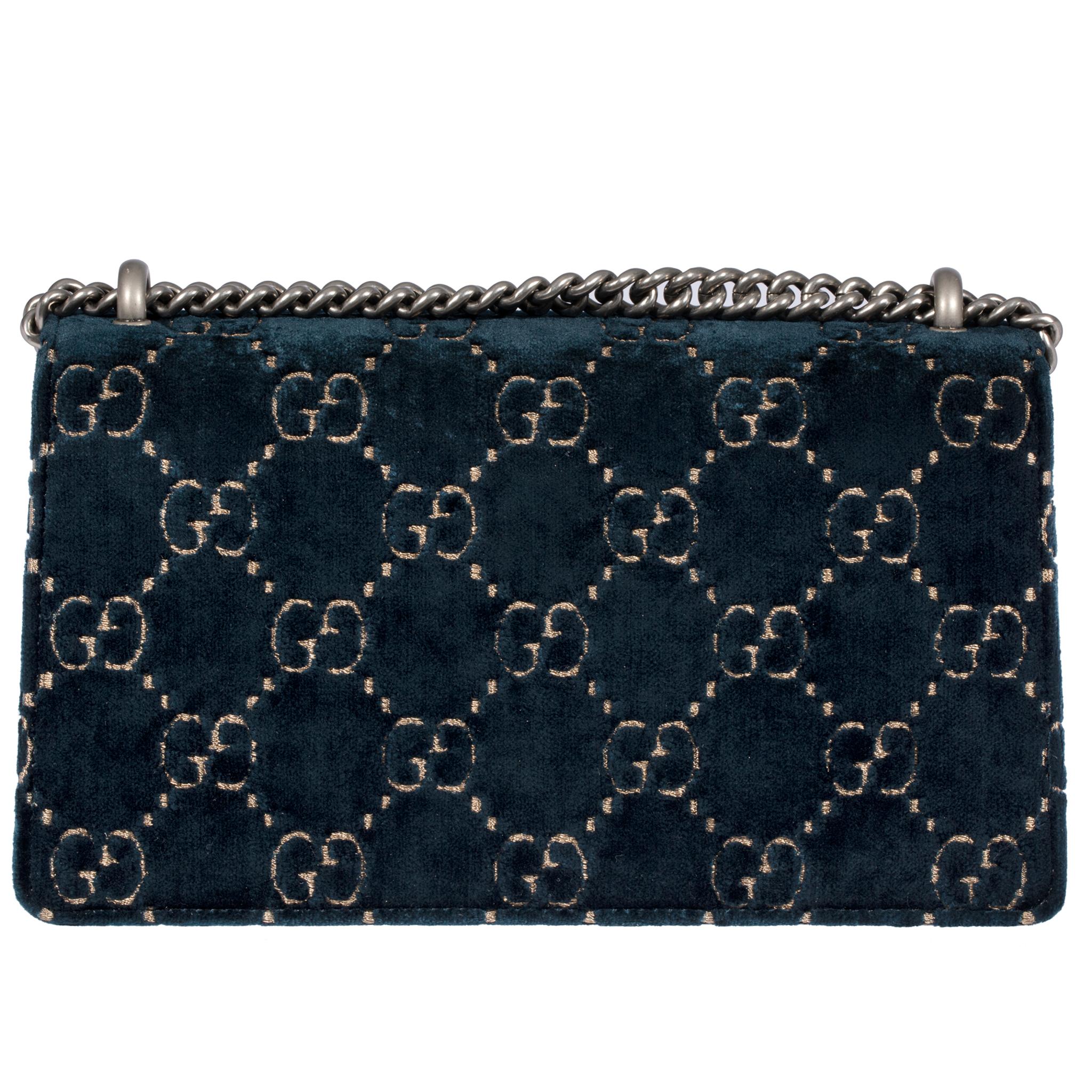 Gucci Dionysus GG Pattern Blue Velvet Shoulder Bag Small For Sale at ...