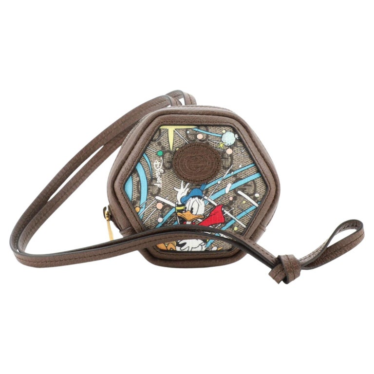 Gucci Disney Donald Duck Crossbody Coin Purse Printed GG Coated Canvas ...