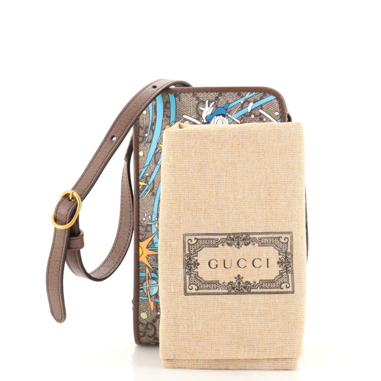 Gucci Disney Donald Duck Phone Case Crossbody Bag Printed GG Coated ...