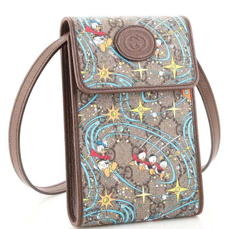 Gucci Disney Donald Duck Phone Case Crossbody Bag Printed GG Coated ...
