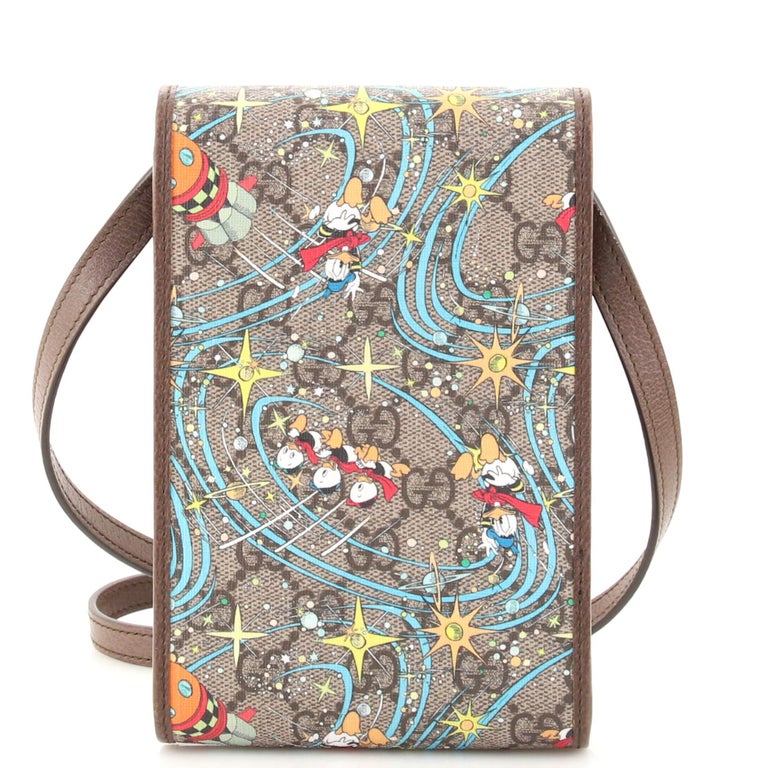 Gucci Disney Donald Duck Phone Case Crossbody Bag Printed GG Coated ...
