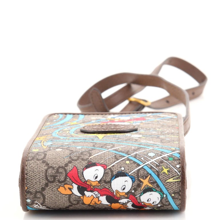Gucci Disney Donald Duck Phone Case Crossbody Bag Printed GG Coated ...