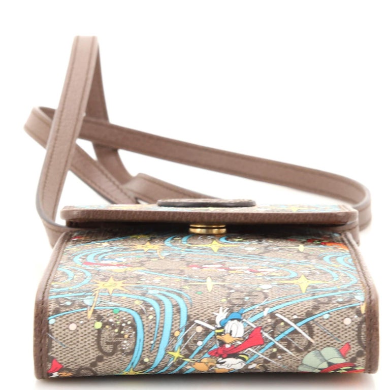 Gucci Disney Donald Duck Phone Case Crossbody Bag Printed GG Coated ...