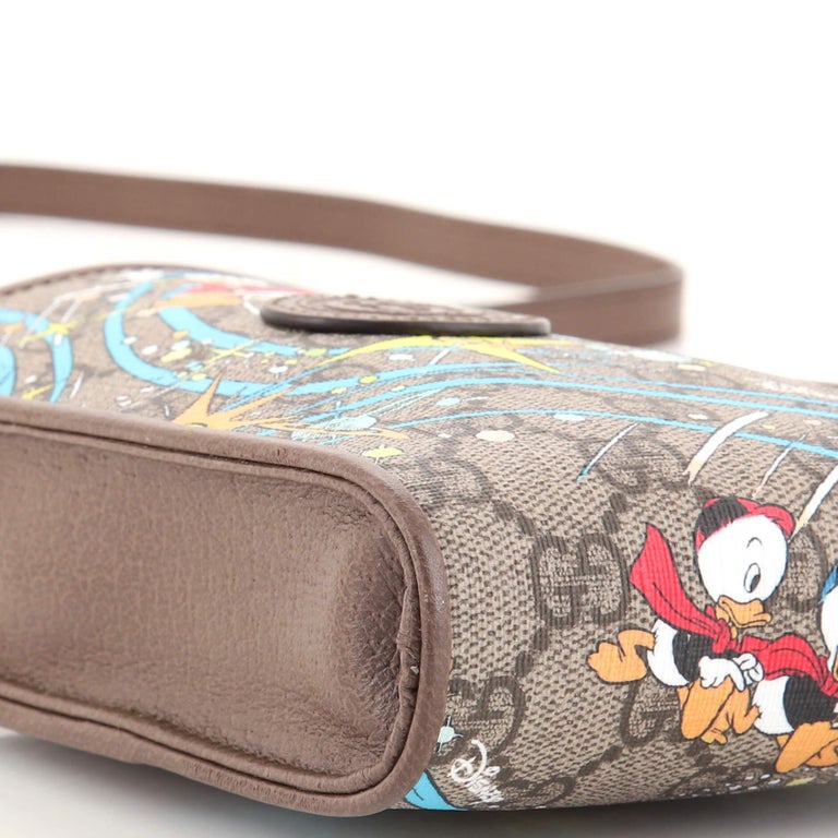 Gucci Disney Donald Duck Phone Case Crossbody Bag Printed GG Coated ...