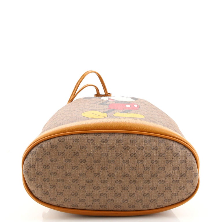 Gucci Disney Mickey Mouse Bucket Bag Printed Mini GG Coated Canvas For ...