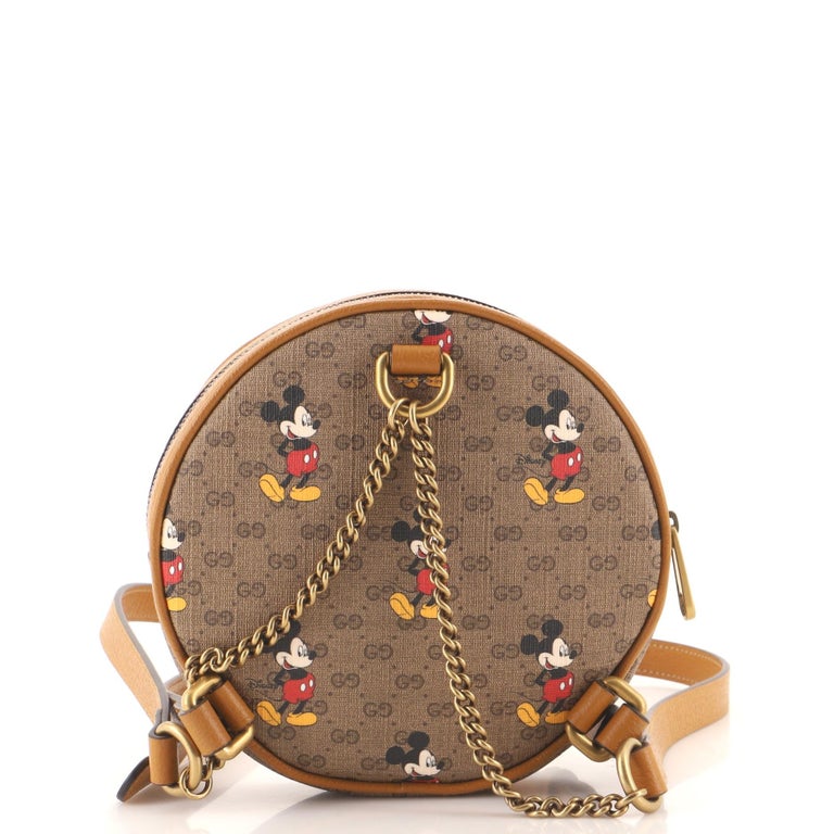 Gucci Disney Mickey Mouse Round Backpack Printed Mini GG Coated Canvas ...