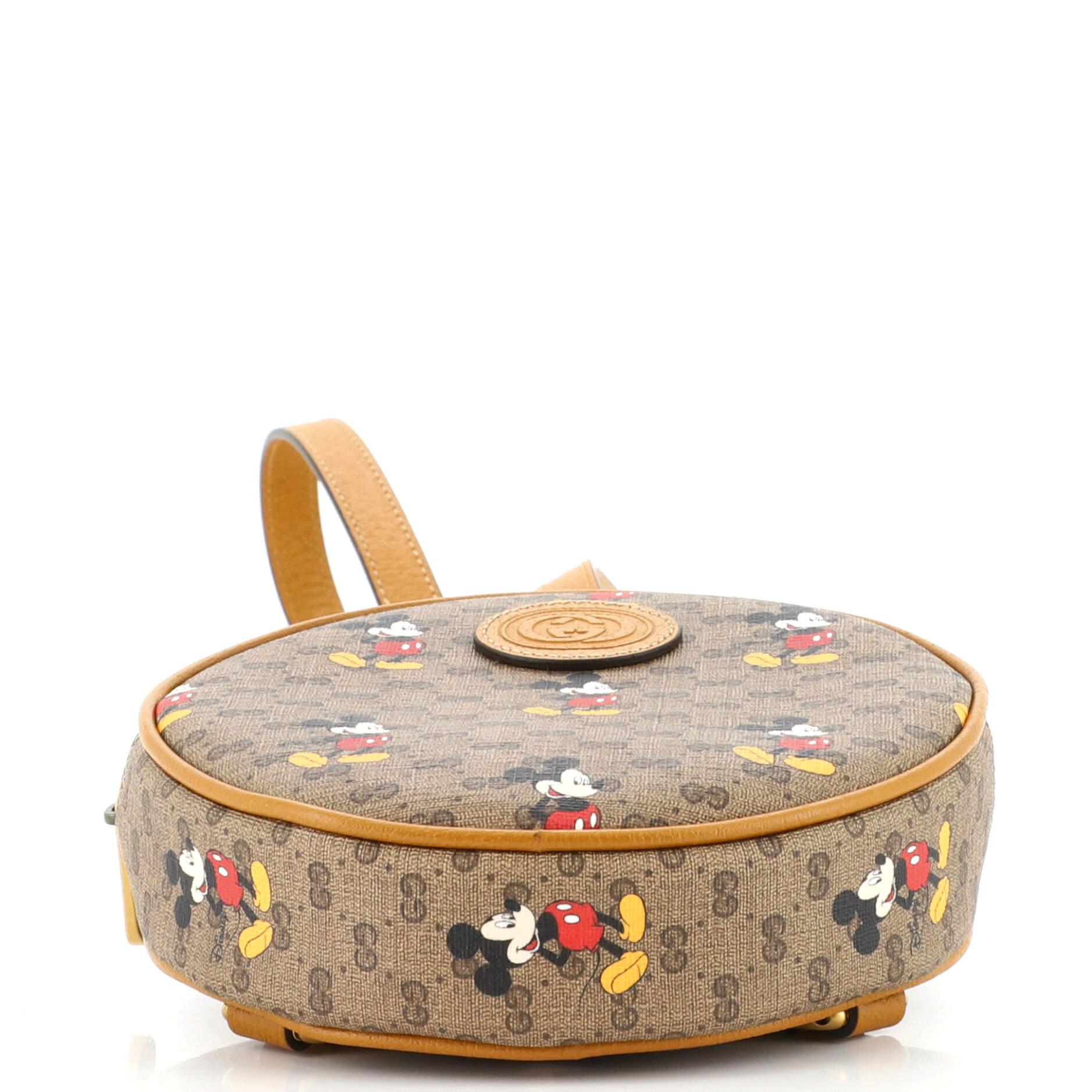 Gucci Disney Mickey Mouse Round Backpack Printed Mini GG Coated Canvas ...