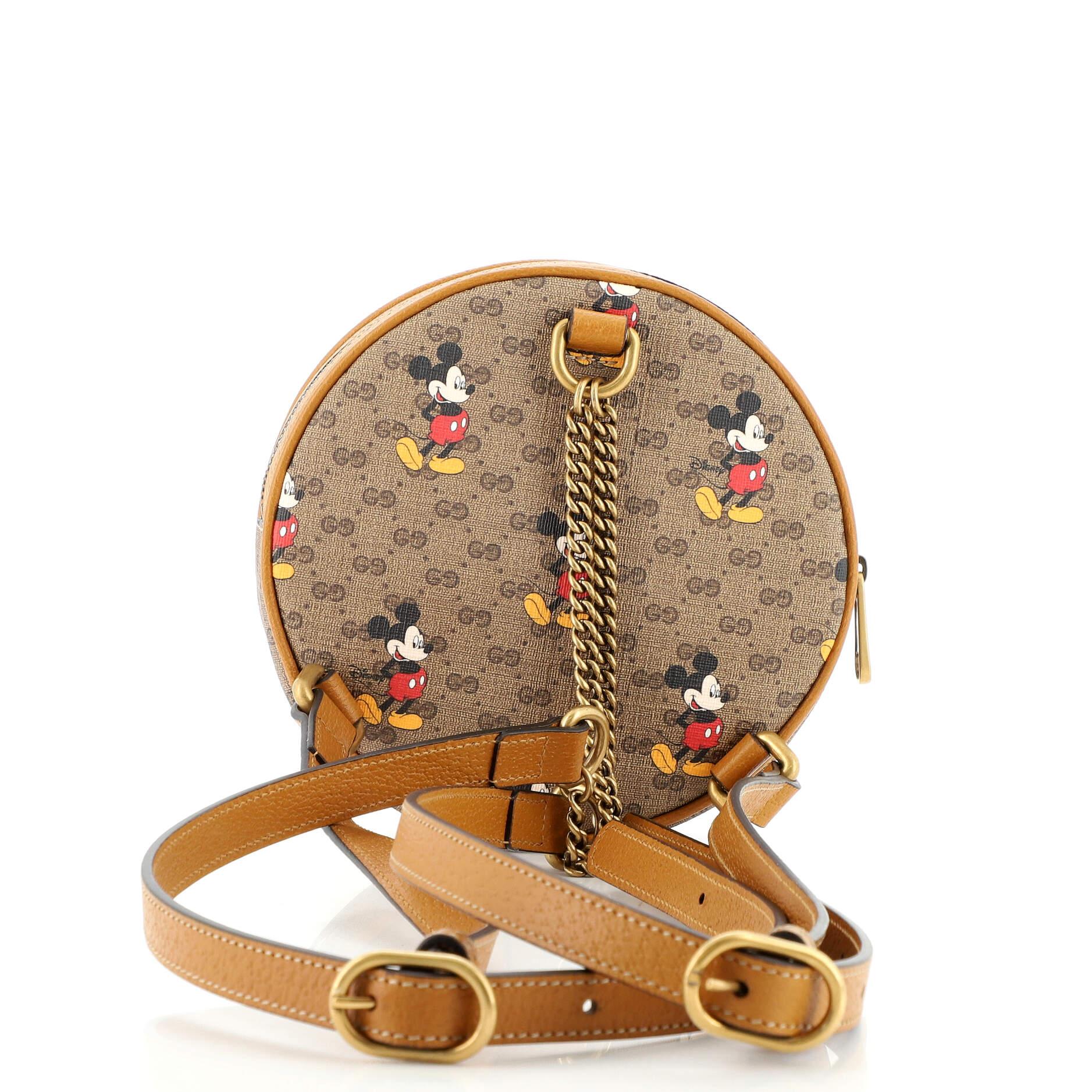 Gucci Disney Mickey Mouse Round Backpack Printed Mini GG Coated Canvas ...