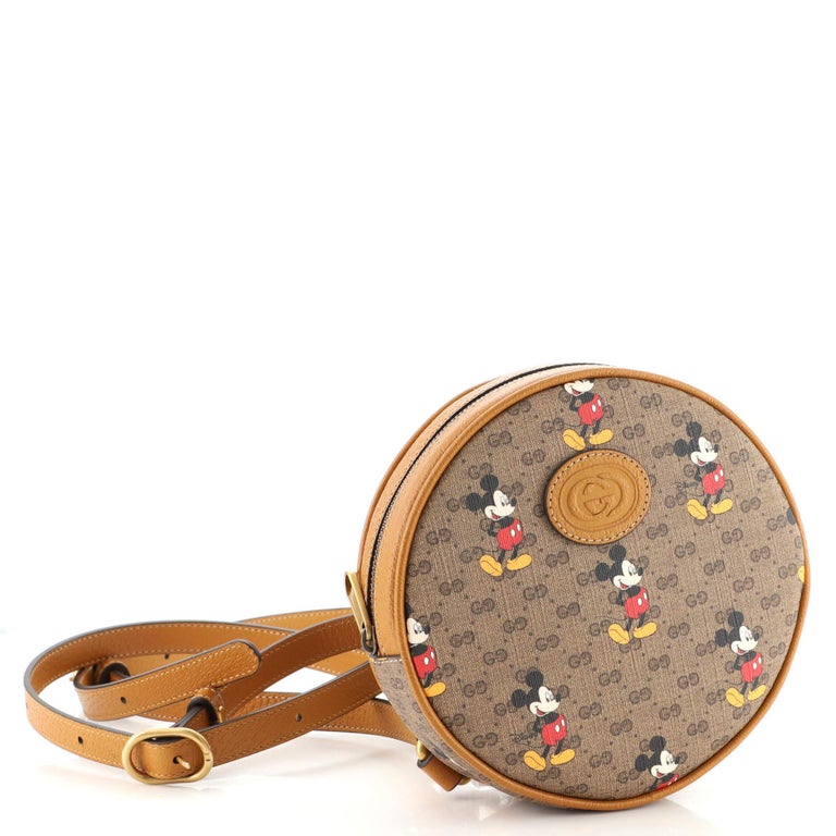 Gucci Disney Mickey Mouse Round Backpack Printed Mini GG Coated Canvas ...