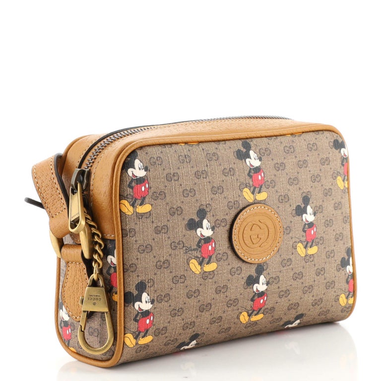 Gucci Disney Mickey Mouse Shoulder Bag (Outlet) Printed Mini GG Coated ...