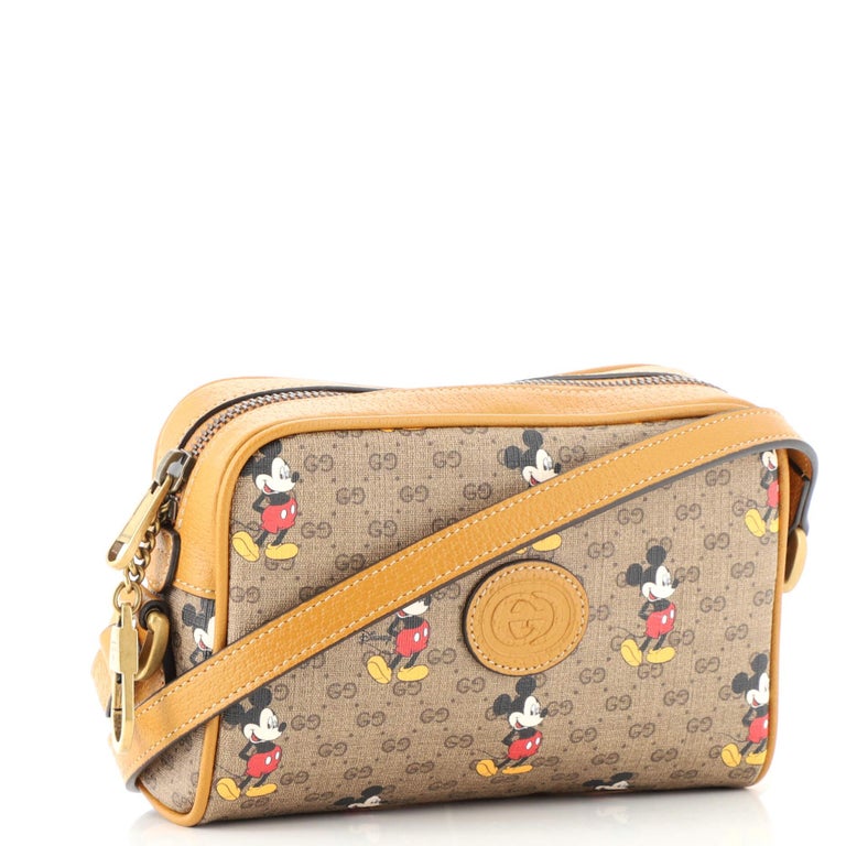Gucci Disney Mickey Mouse Shoulder Bag Printed Mini GG Coated Canvas ...