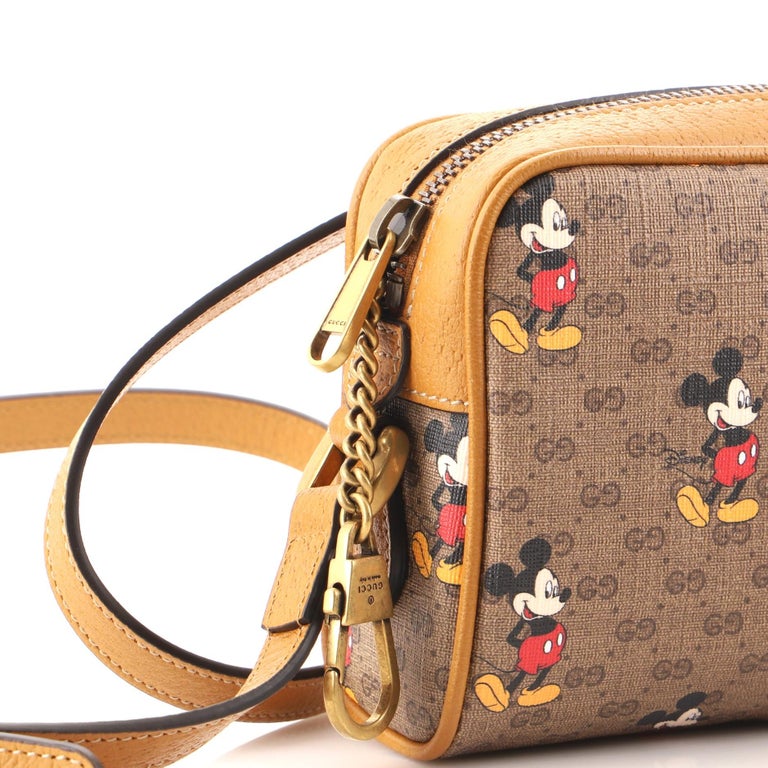 Gucci Disney Mickey Mouse Shoulder Bag Printed Mini GG Coated Canvas ...